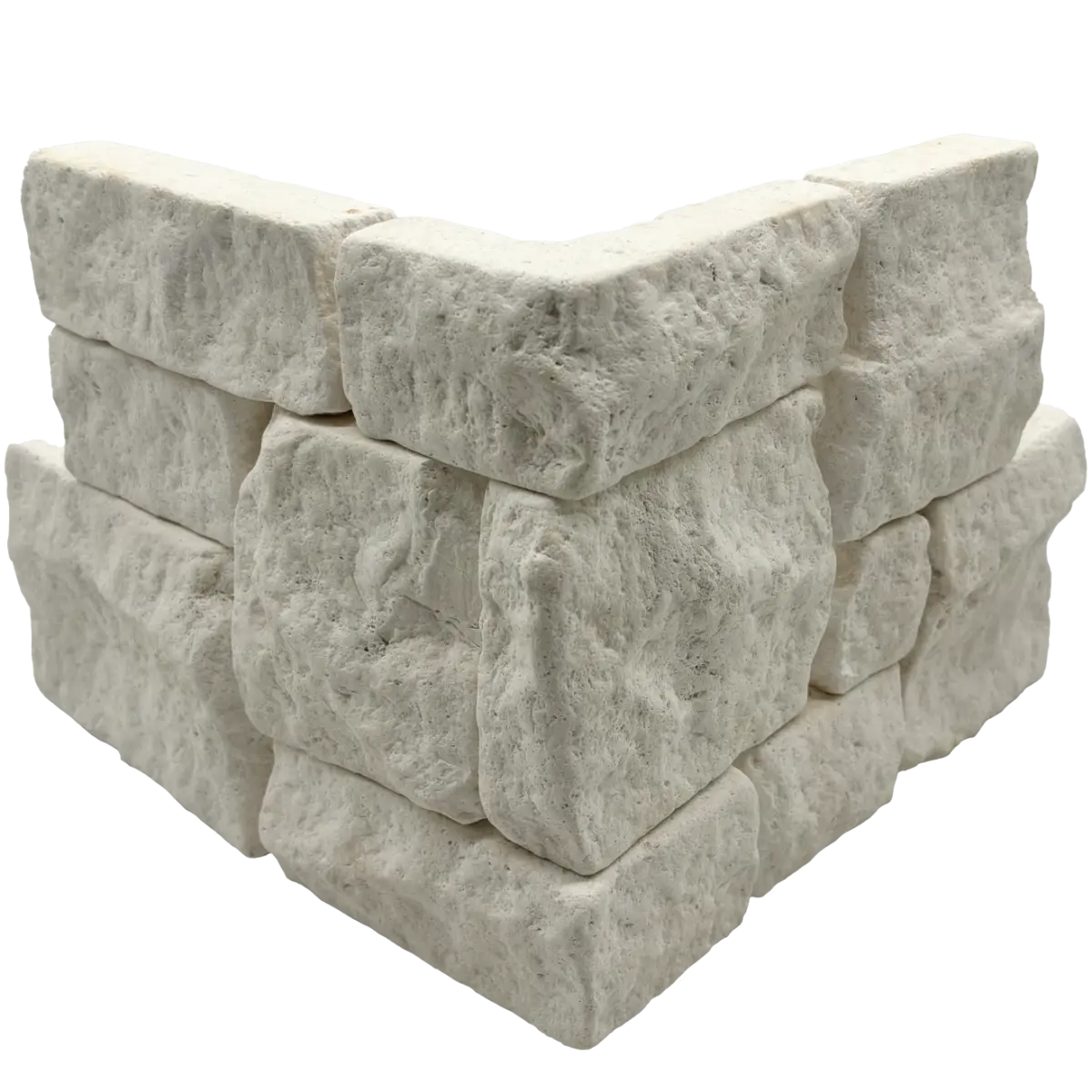 Tumbled Ledger 8″ x 18″ Limestone Corner-Wired Mesh in Light Beige ...